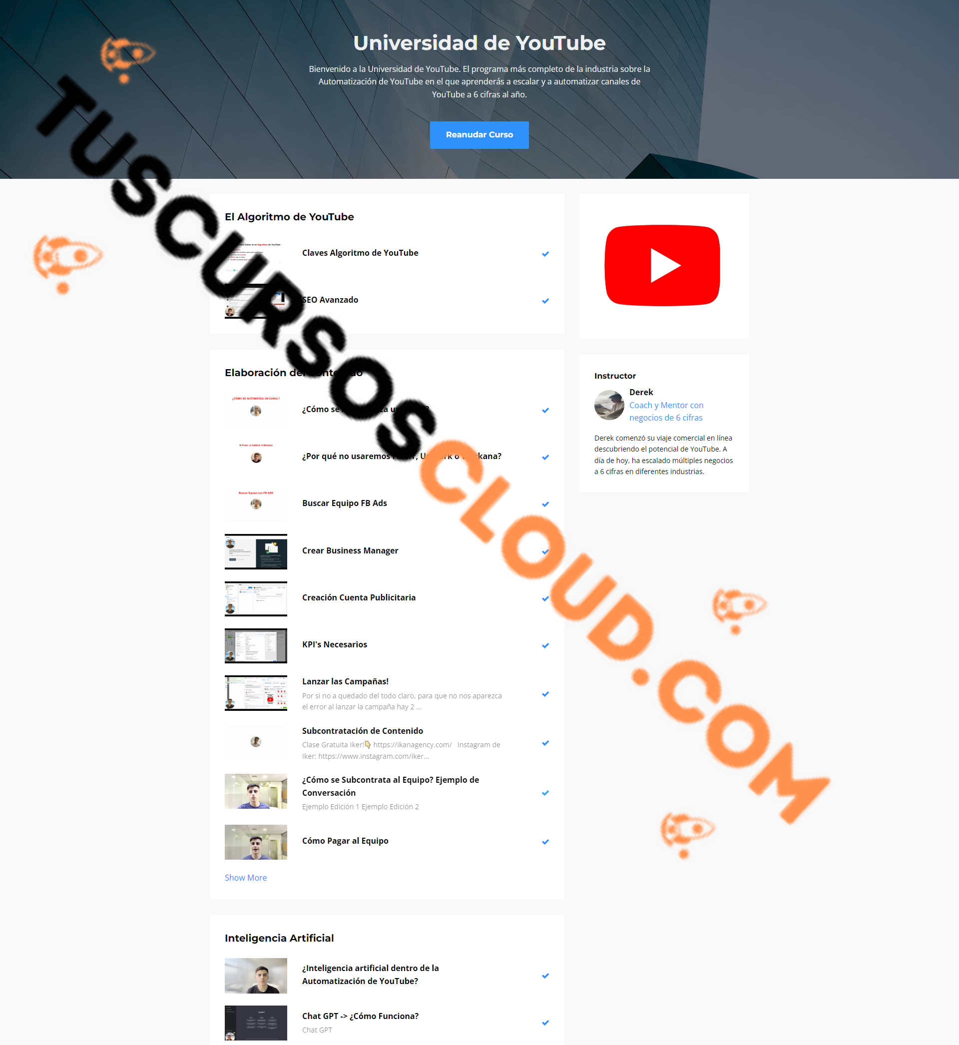 Universidad De YouTube ytmillonario | Derek 【BARATO】